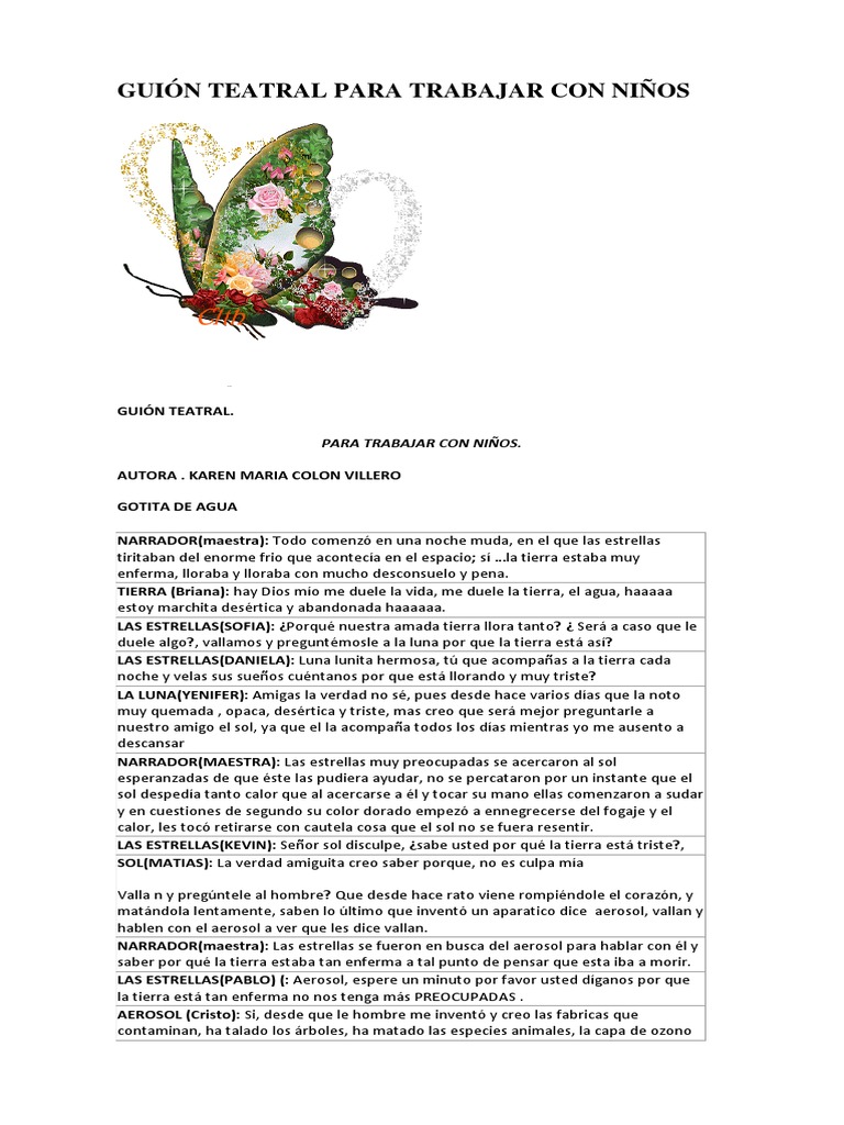 Guion Teatral para Trabajar Con Ninos | PDF | Tierra | Cristo (título)