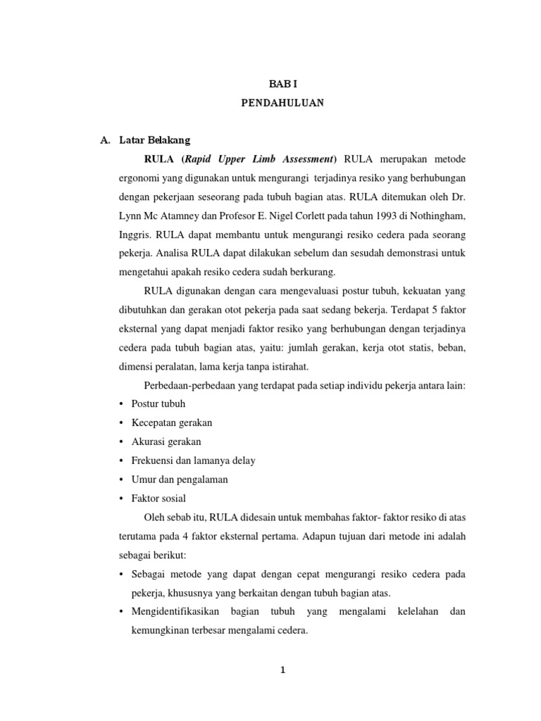 Bissmilah Analisis Rula Reba Penjahit | PDF