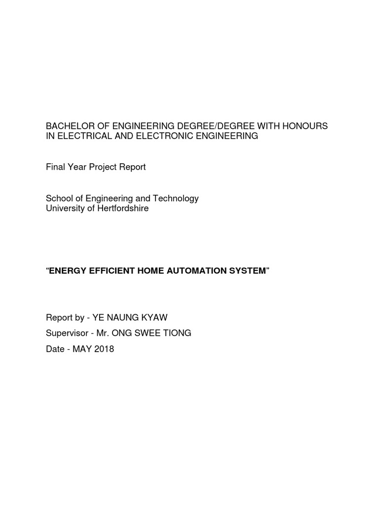 Energy Efficient Home Automation by Ye Naung Kyaw | PDF | Electrical ...