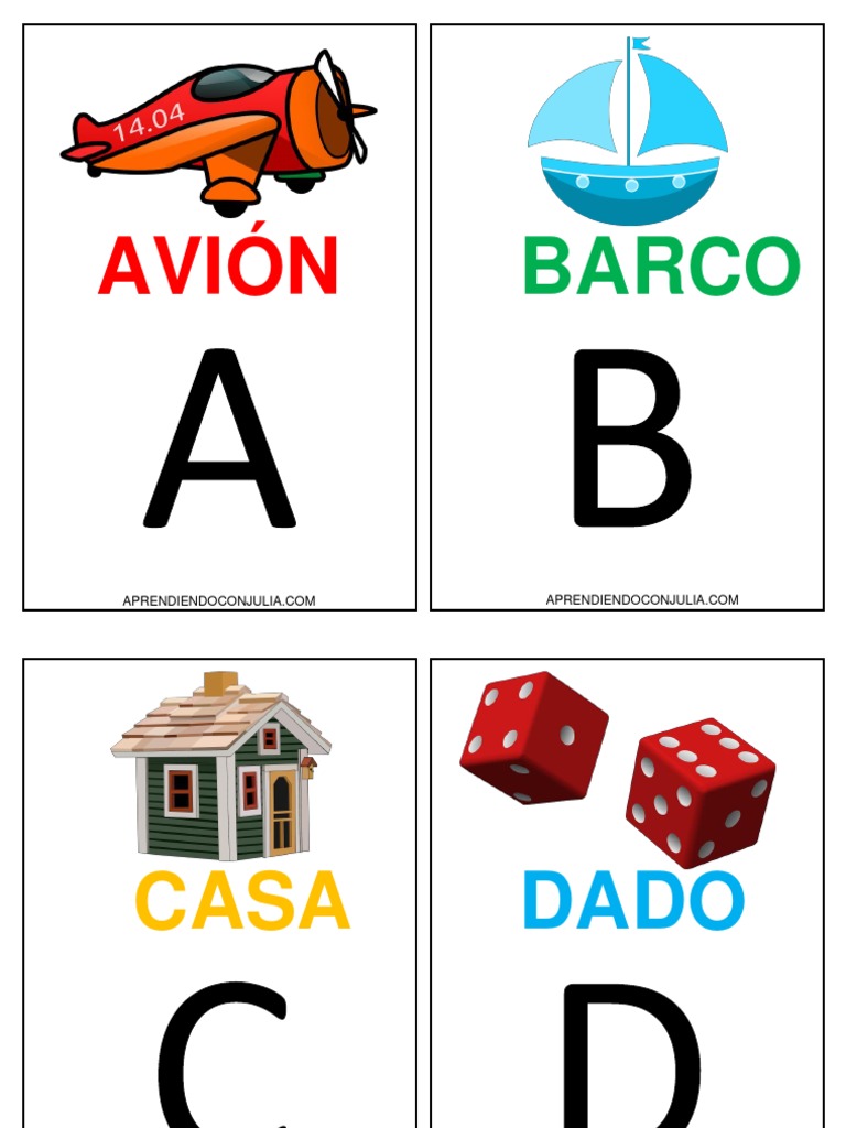 Abecedario Imprimible Fichas Letras Aprender | PDF