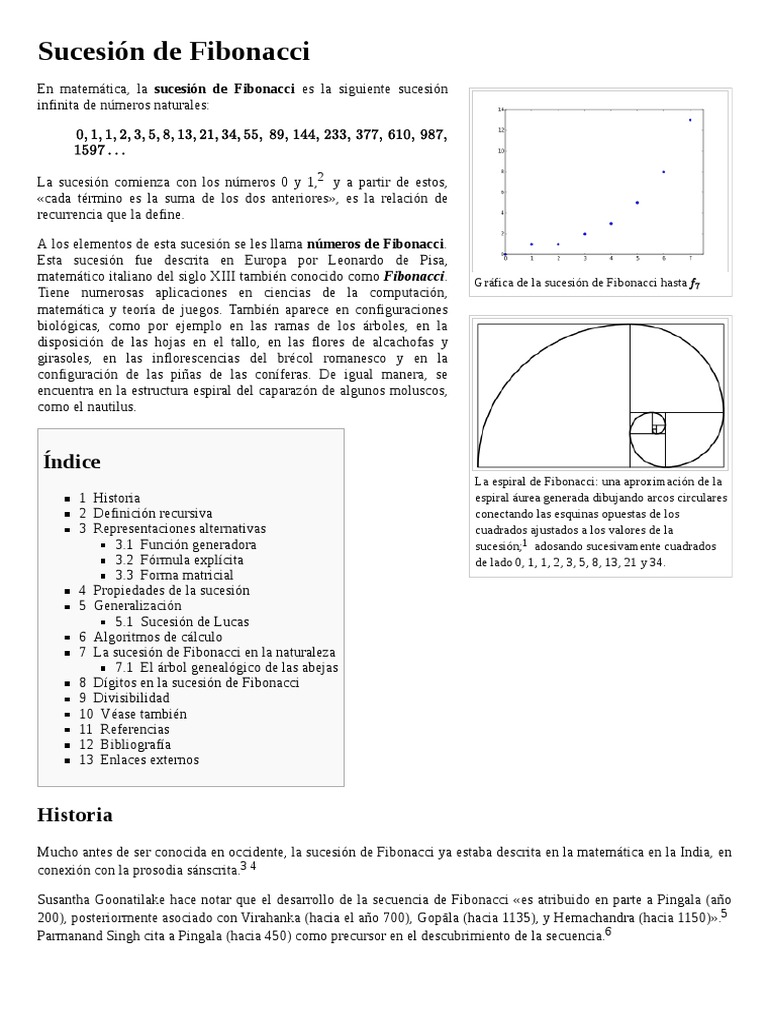Sucesión de Fibonacci | Relación de recurrencia | Algoritmos