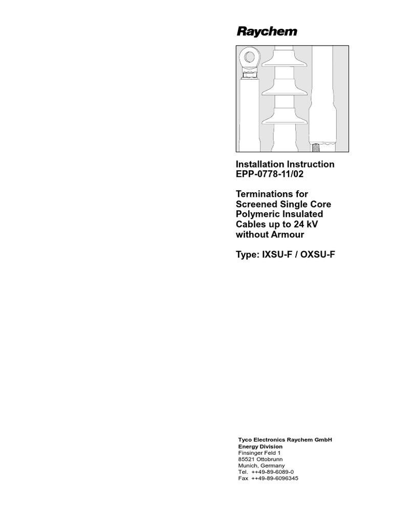 Raychem Termination Kit Installation Guide | PDF | Insulator ...