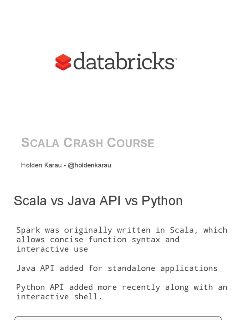 Day1 Scala Crash Course Pdf Scala Programming Language Java Programming Language 2131