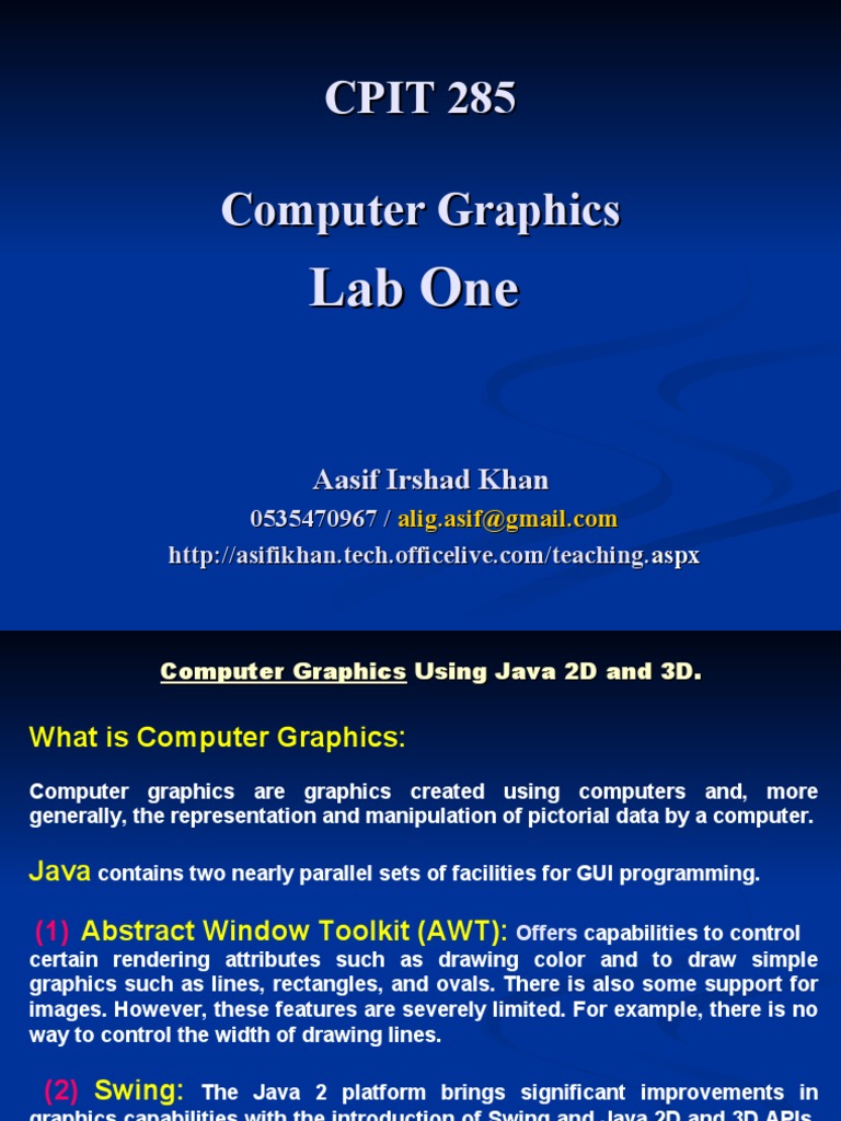 CPIT 285 Computer Graphics | PDF | Graphic Design | Object Oriented ...