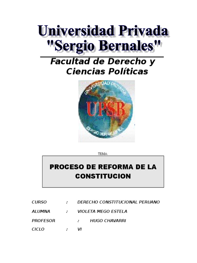 Proceso De Reforma De La Constitucion Pdf Constitución Democracia