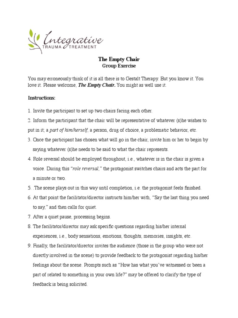 The Empty Chair Technique | PDF | Science & Mathematics