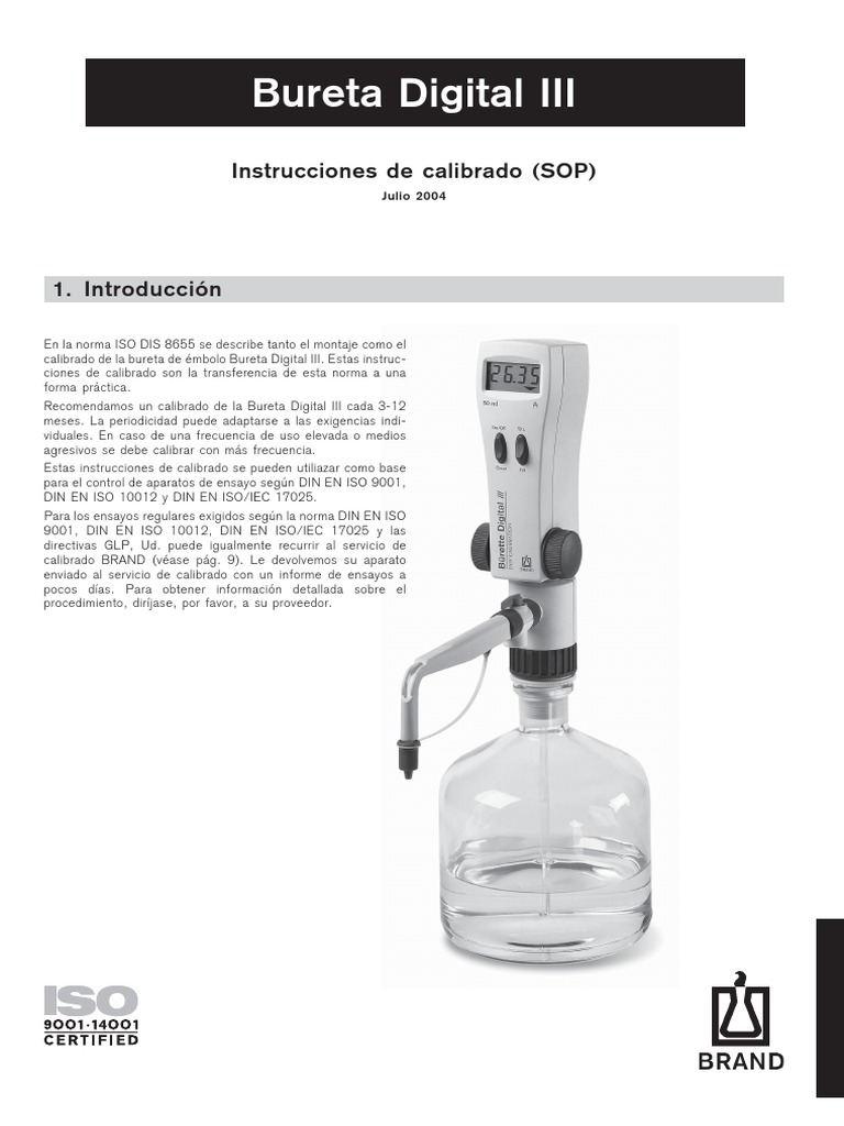 Calibrado Bureta Digital | Calibración | Organización internacional ...
