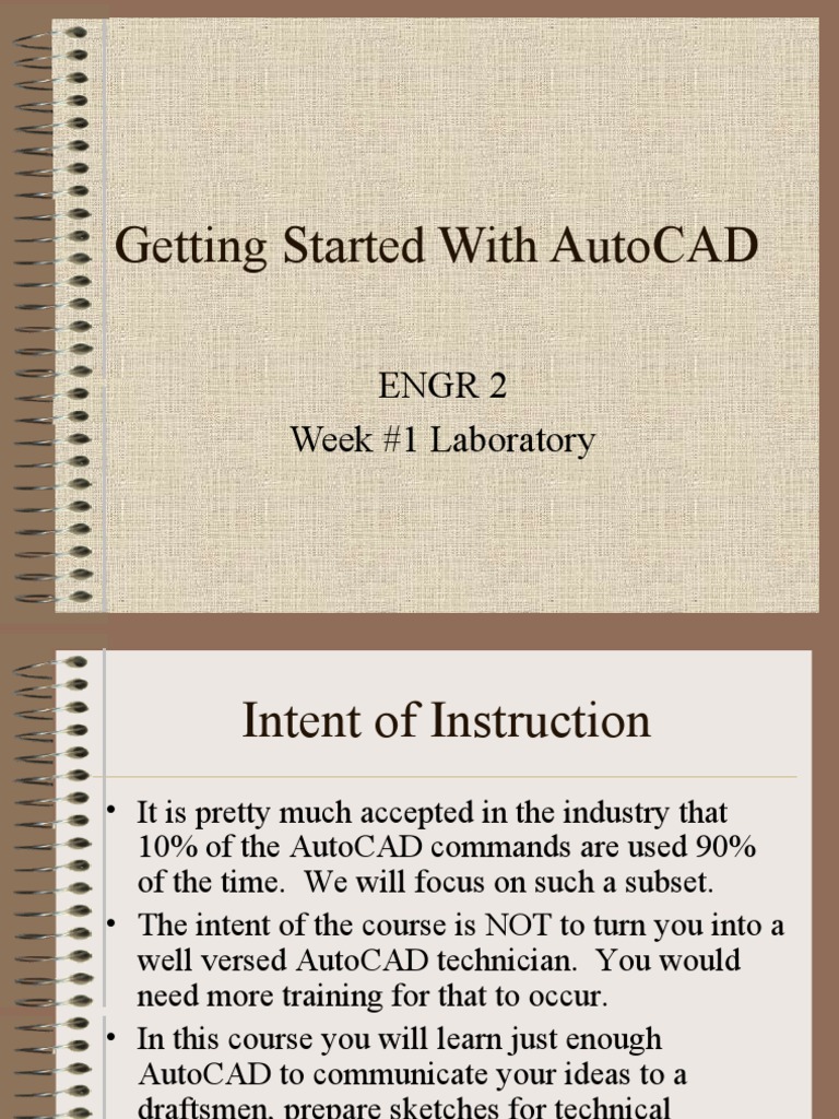 An Introduction To The Basic Functions And Commands Of Autocad For 8921