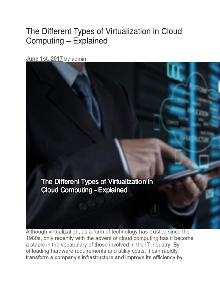 The Different Types of Virtualization in Cloud Computing - Explained ...