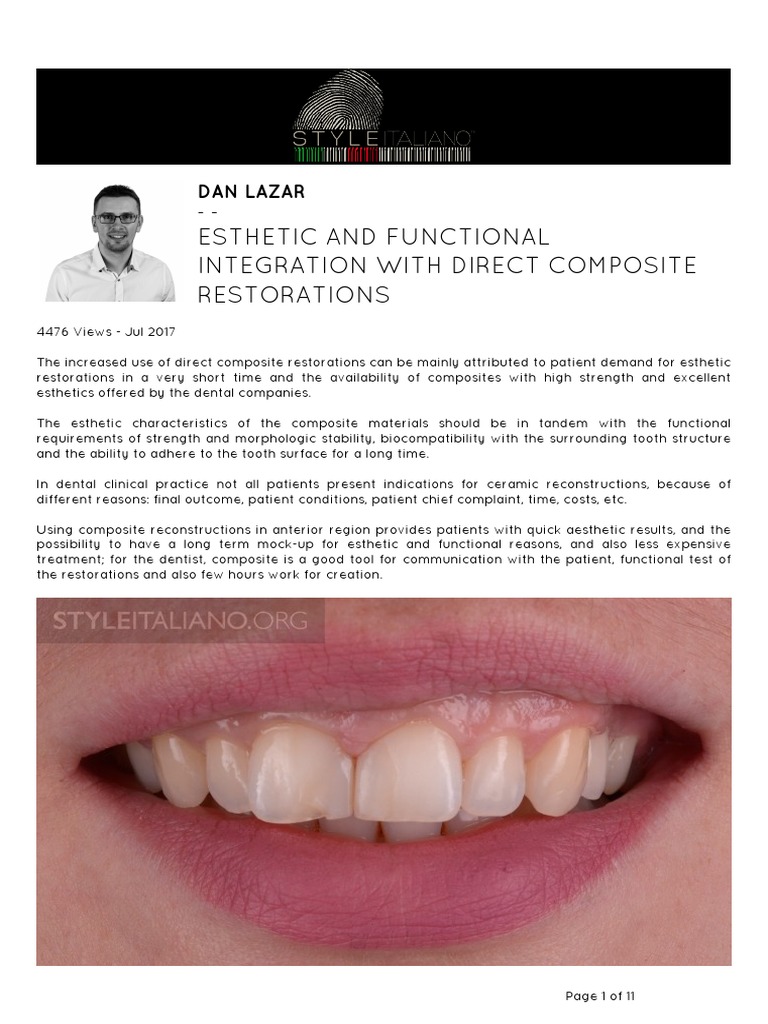 Style Italiano (Simplifying Your Technique) | PDF | Dental Composite ...