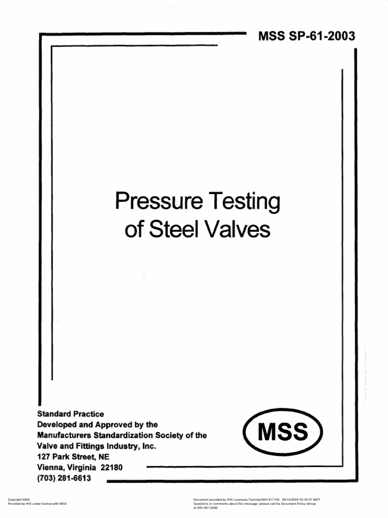 Mss sp61 PDF | PDF | Valve | Leak