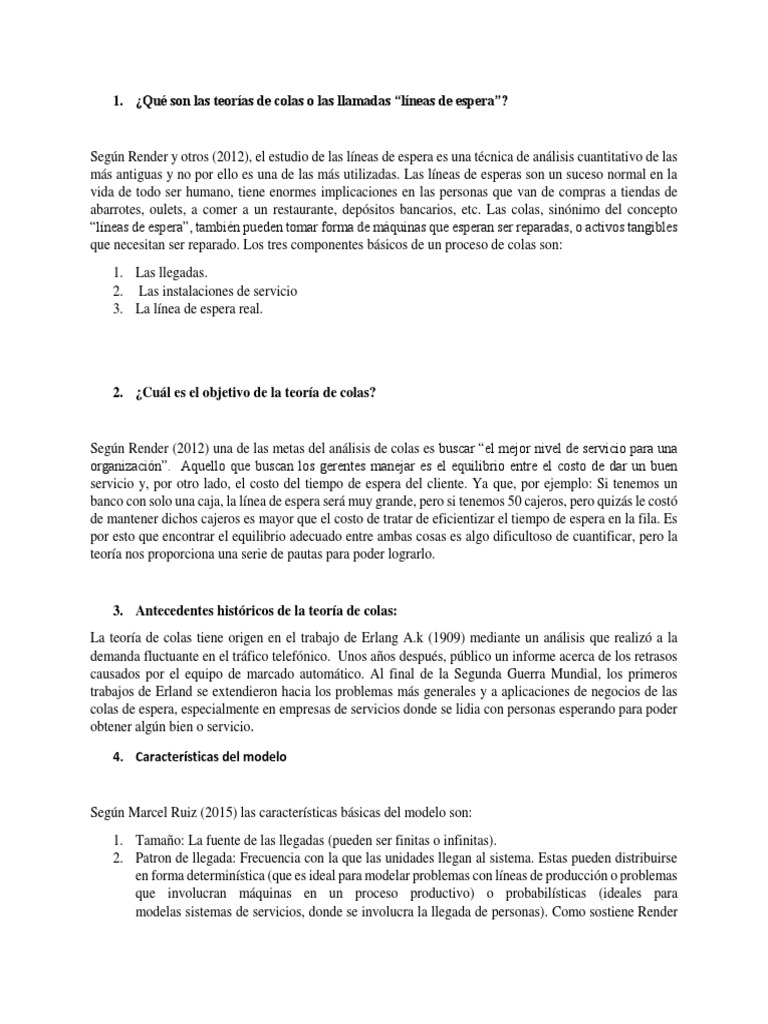 Teoría de Colas y Modelo MM1 | PDF | Teoría | Bancos