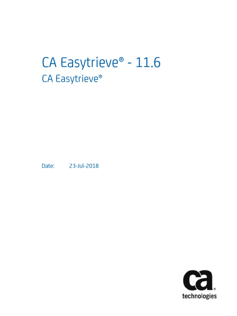 CA Easytrieve® - 11.6 - ENU - 20180723 | PDF | Parameter (Computer ...