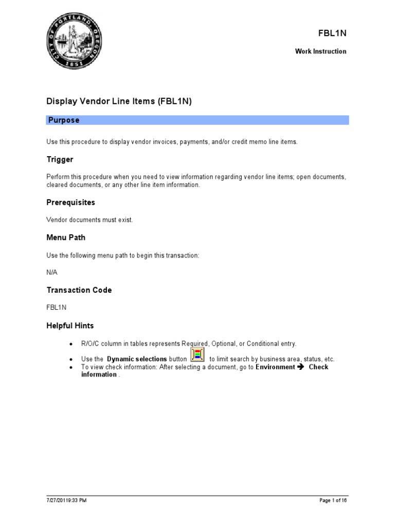 Vendor Line Item Display Guide | PDF | Accounts Payable | Software