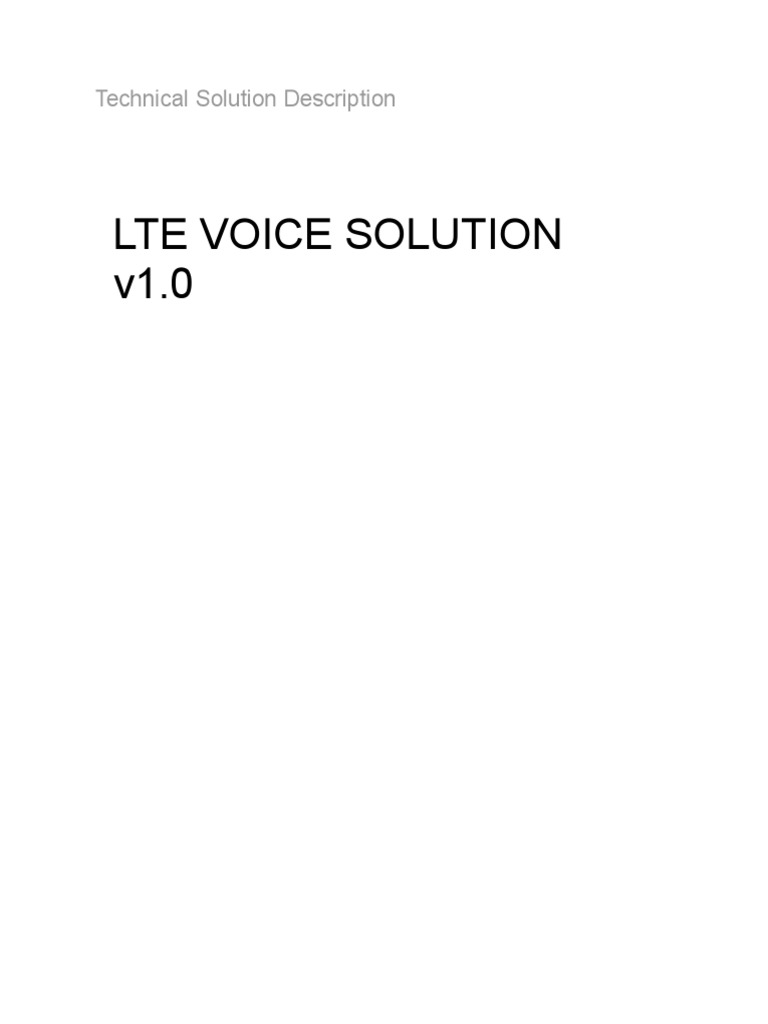 LTE Voice Solution | PDF | Ip Multimedia Subsystem | Session Initiation ...