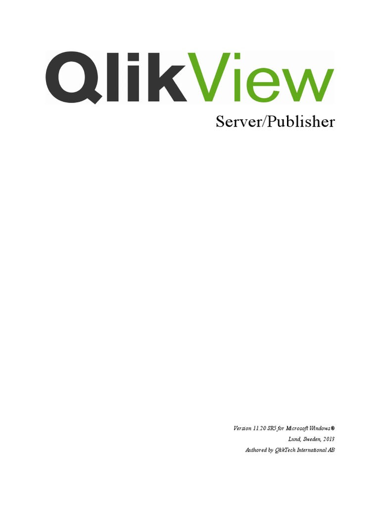 QlikView Server Reference Manual - ENG v11.2 | PDF | Internet Information Services | Microsoft ...