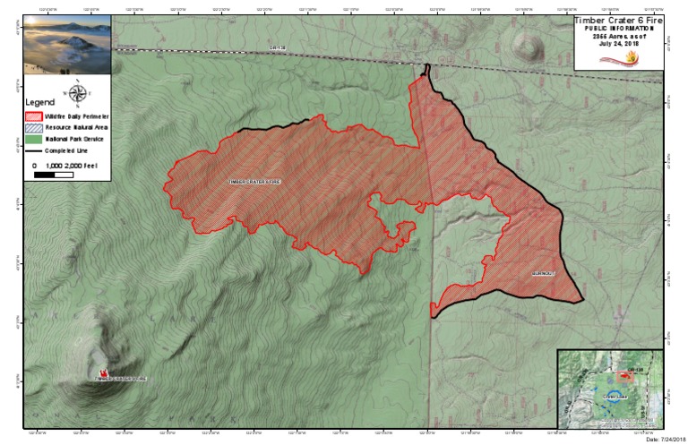 Fire Near Crater Lake On Tuesday | PDF | Fires | Wildfire