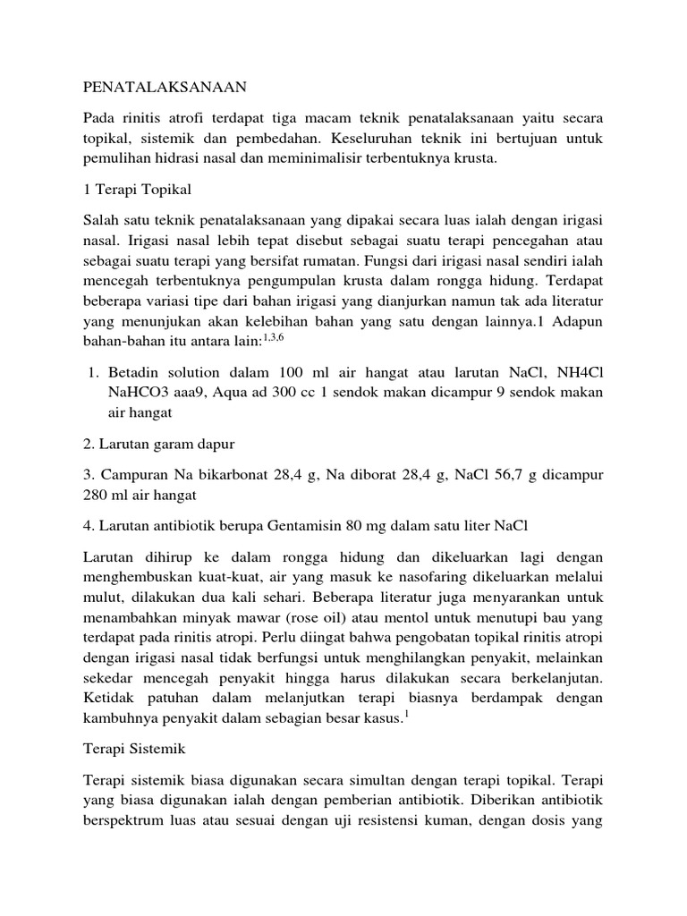Penatalaksanaan Rinitis Atrofi | PDF | Sains & Matematika