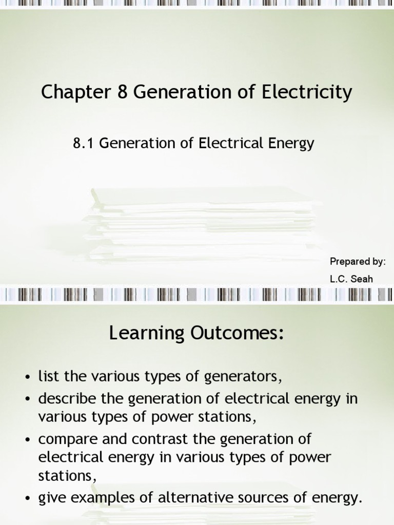 Electricity Generation Methods Explained | PDF