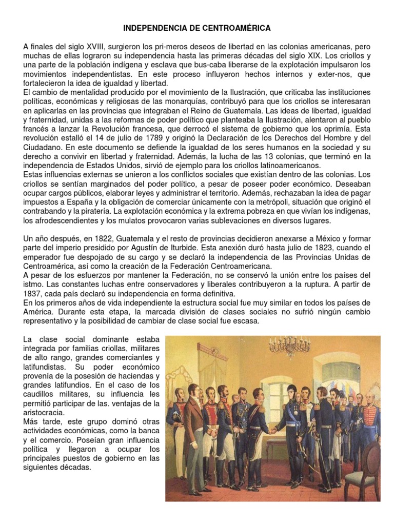 Independencia de Centroamérica | PDF | Centroamérica | Era de iluminacion