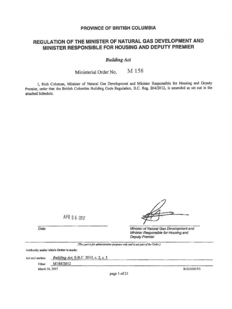 Regulation Amendments to the British Columbia Building Code to ...