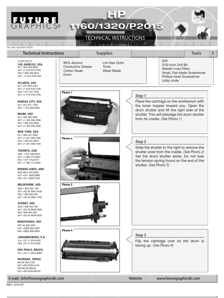 Technical Instructions 1: Supplies Tools | PDF | Printer (Computing ...