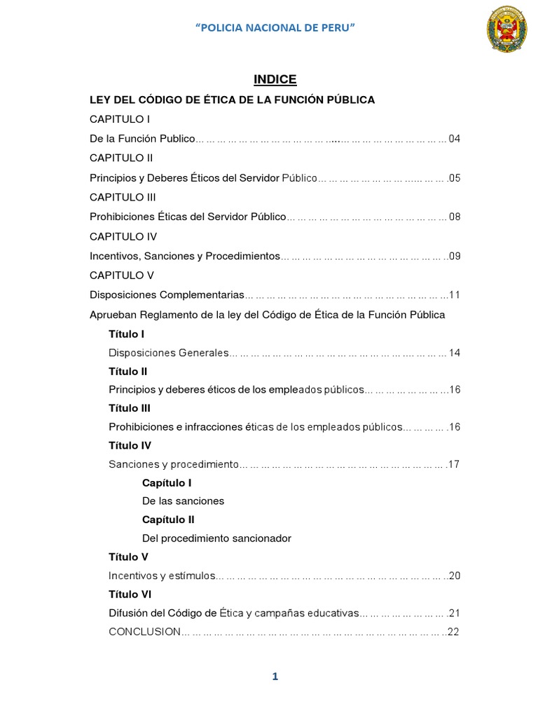 Codigo De Etica De La Funcion Publica Monografia Pdf Administración