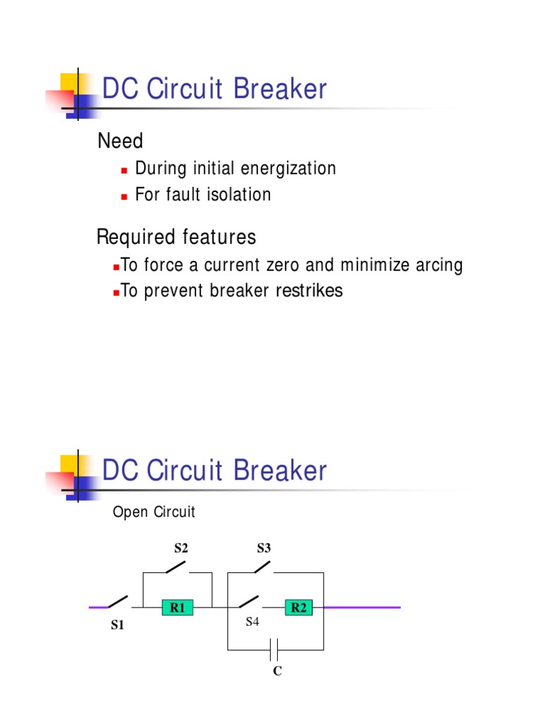 DC Circuit Breaker: During Initial Energization For Fault Isolation | PDF