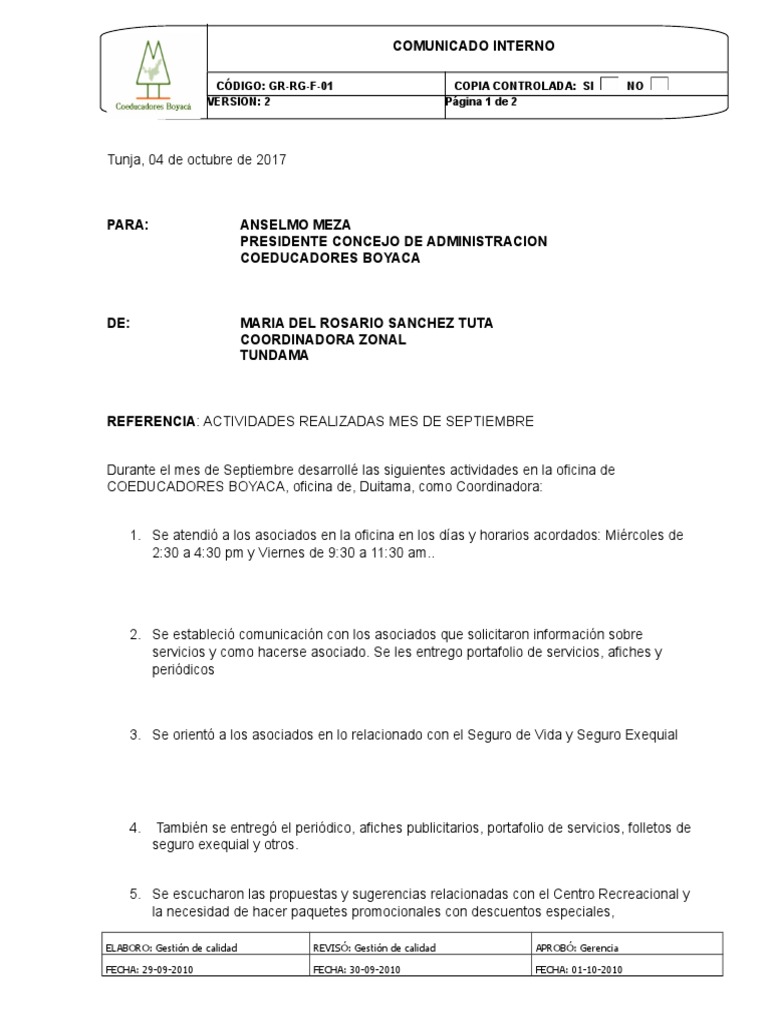 Formato Comunicado Interno Jul 2017