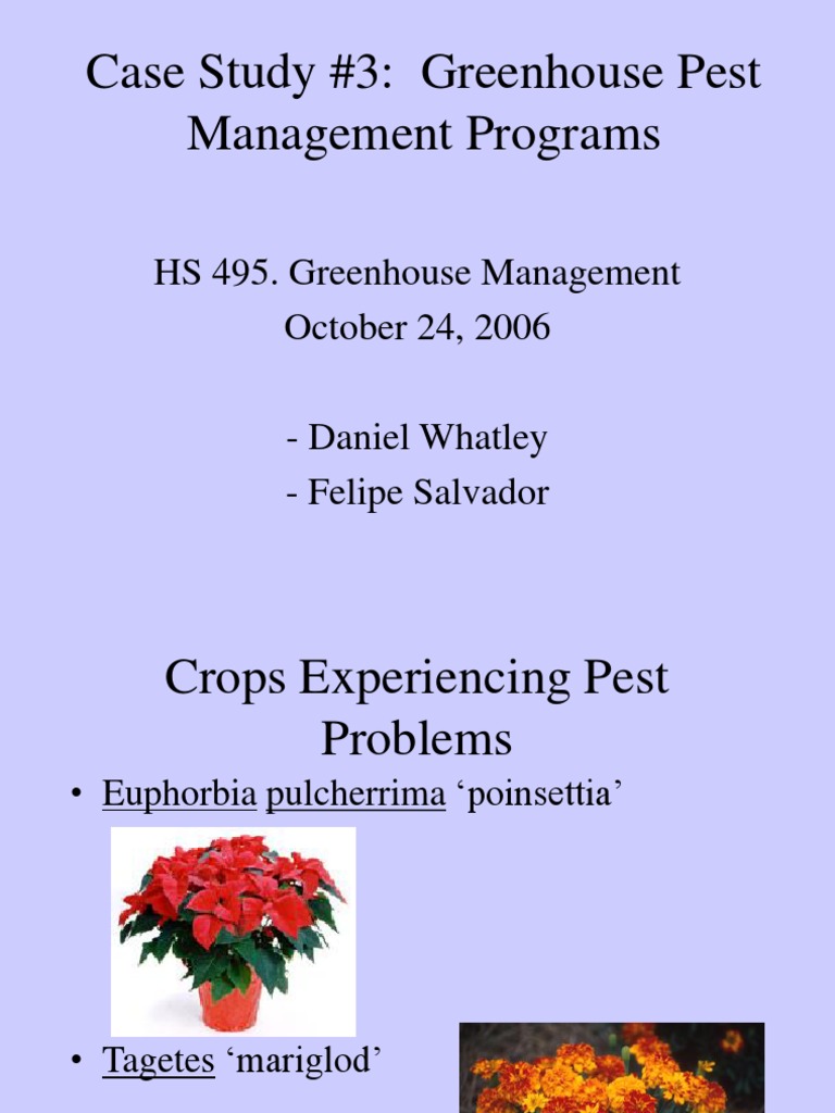 Case Study #3: Greenhouse Pest Management Programs | PDF | Biological ...