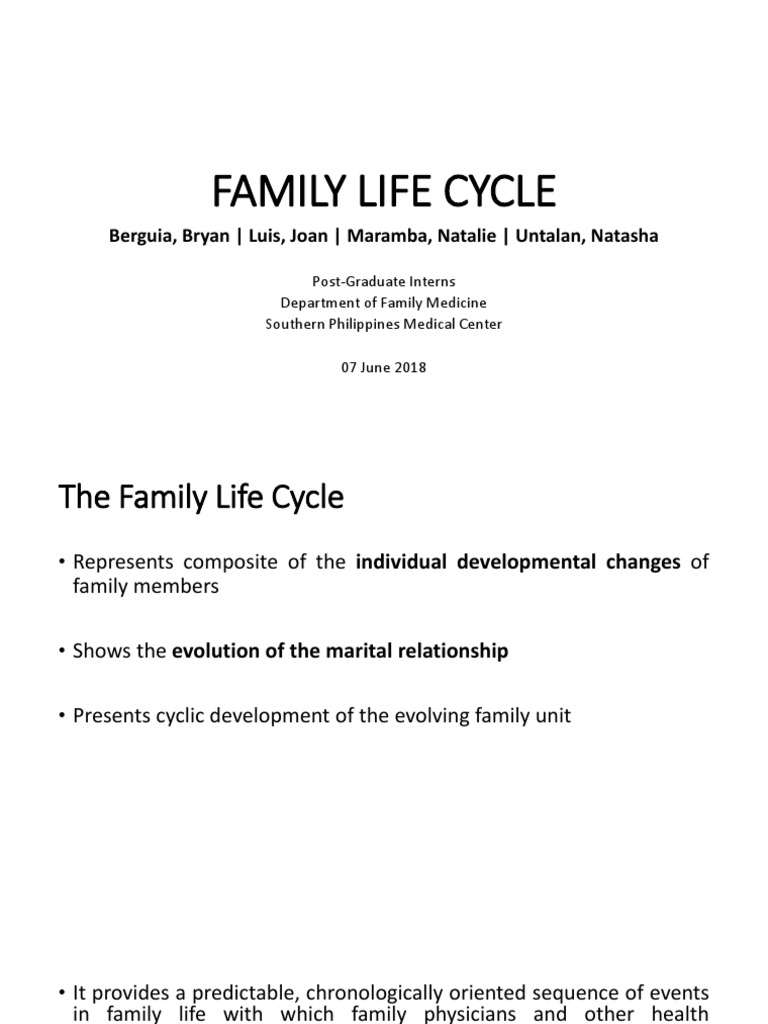 Family Life Cycle: Berguia, Bryan - Luis, Joan - Maramba, Natalie ...