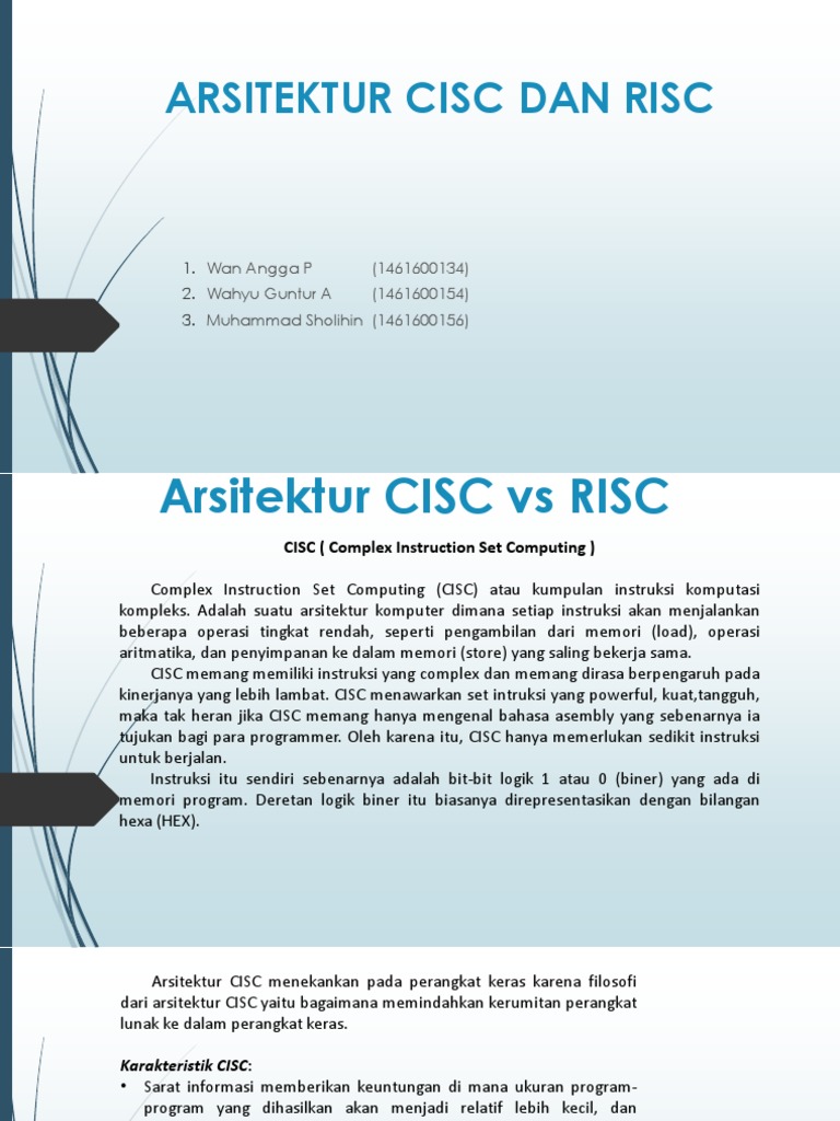 Arsitektur Cisc Dan Risc | PDF