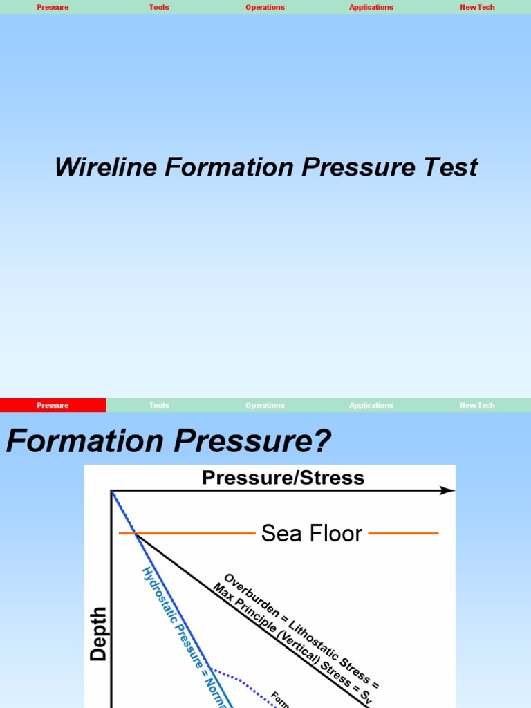 Wireline Formation Pressure Test | PDF | Pressure | Liquids