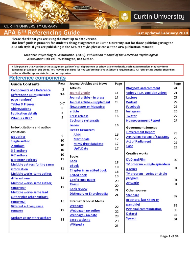 APA Printed Guide 2018 | PDF | Digital Object Identifier | Citation