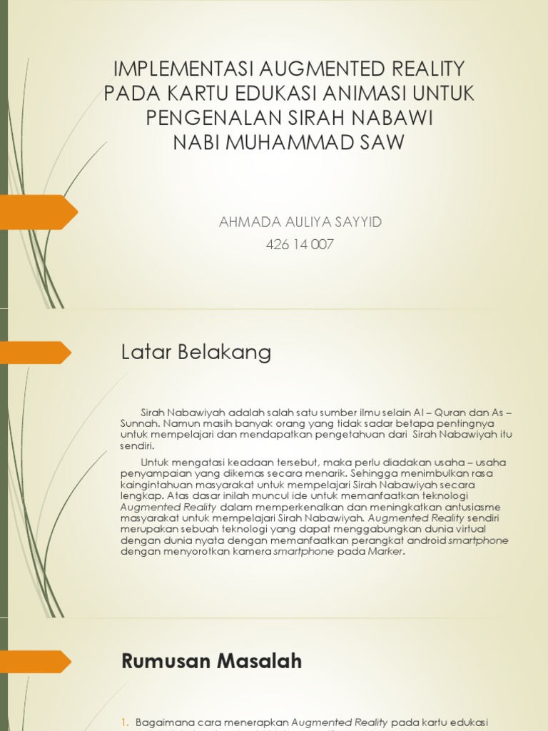 Implementasi Augmented Reality Pada Kartu Edukasi Animasi Untuk | PDF