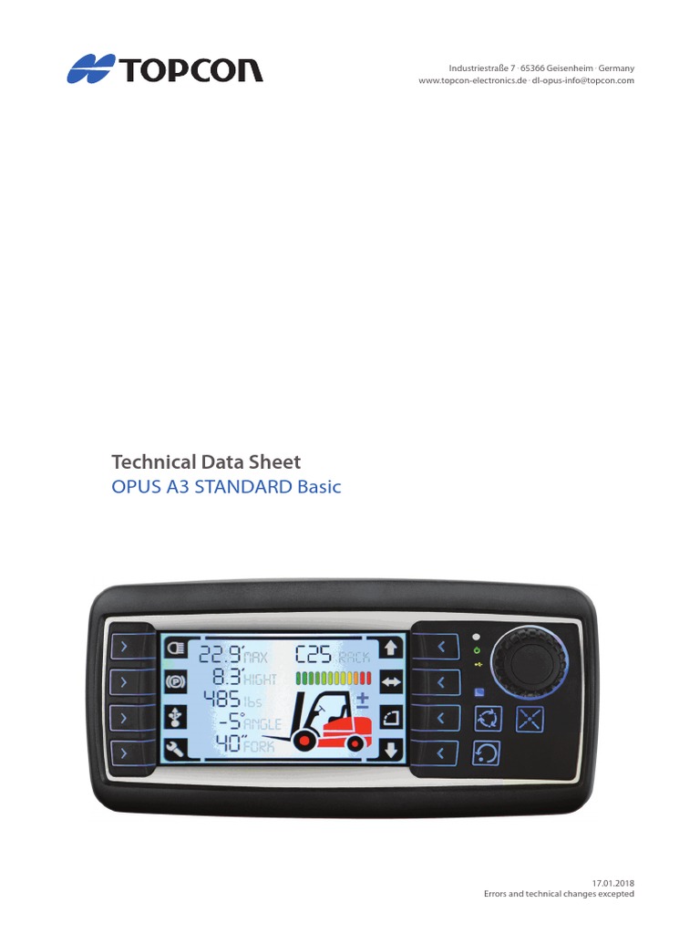 Technical Data Sheet: Opus A3 Standard Basic | Download Free PDF ...