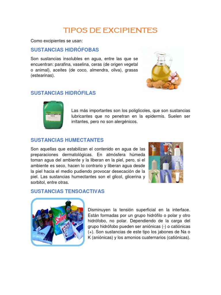 Tipos de Excipientes | PDF