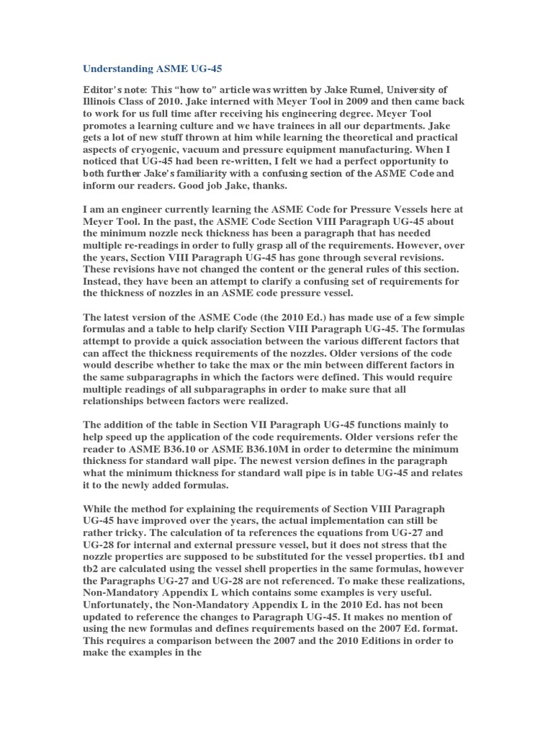 Understanding ASME UG-45 | Download Free PDF | Stress (Mechanics ...
