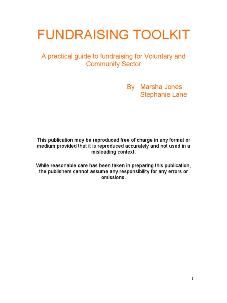 Fundraising Toolkit: A Practical Guide To Fundraising For Voluntary and ...