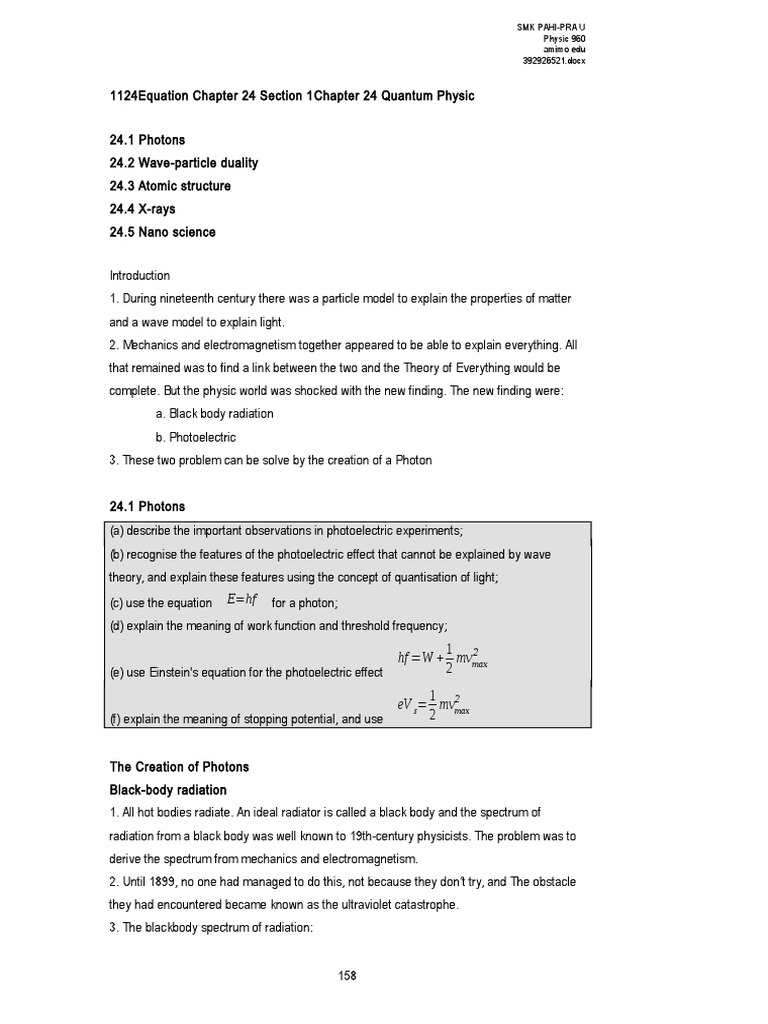Quantum Physics: Photons & Photoelectric Effect | PDF | Photoelectric ...