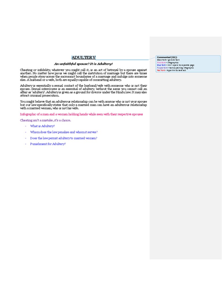 An Analysis of Adultery Under Indian Law | PDF | Adultery | Wife