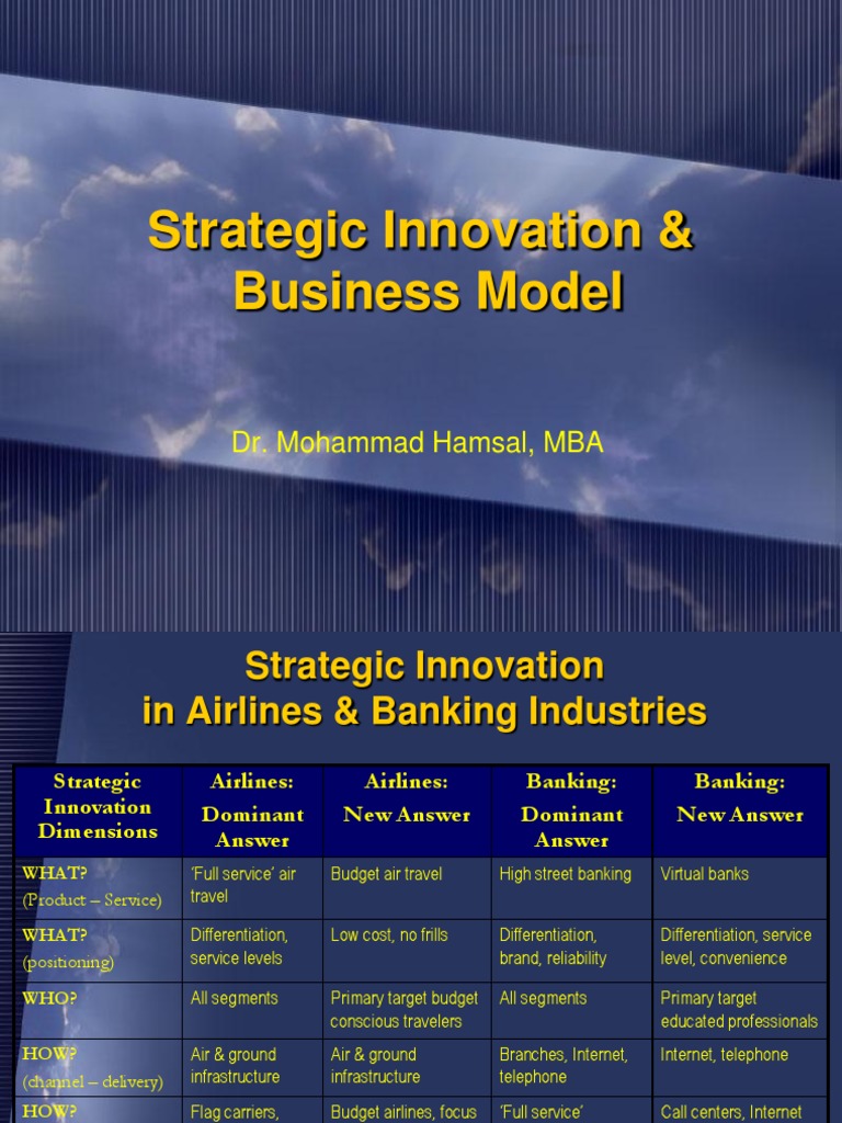 Strategic Innovation in Business Models | PDF | Business Model ...
