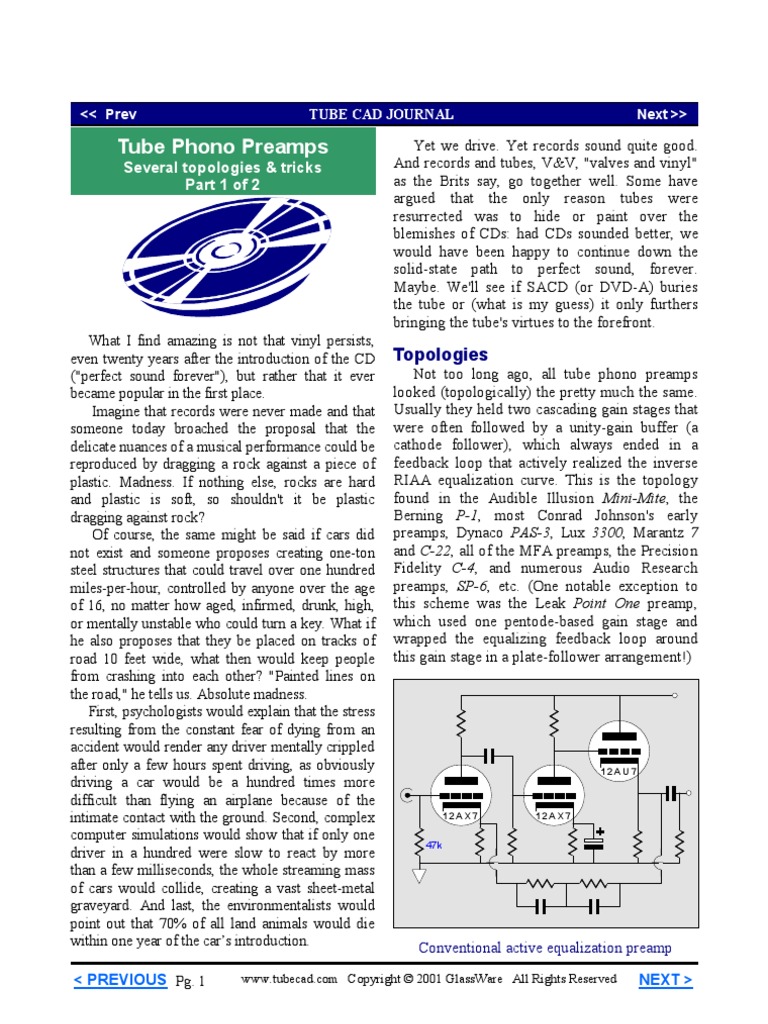 RIAA Preamps Part 1 | PDF | Equalization (Audio) | Amplifier
