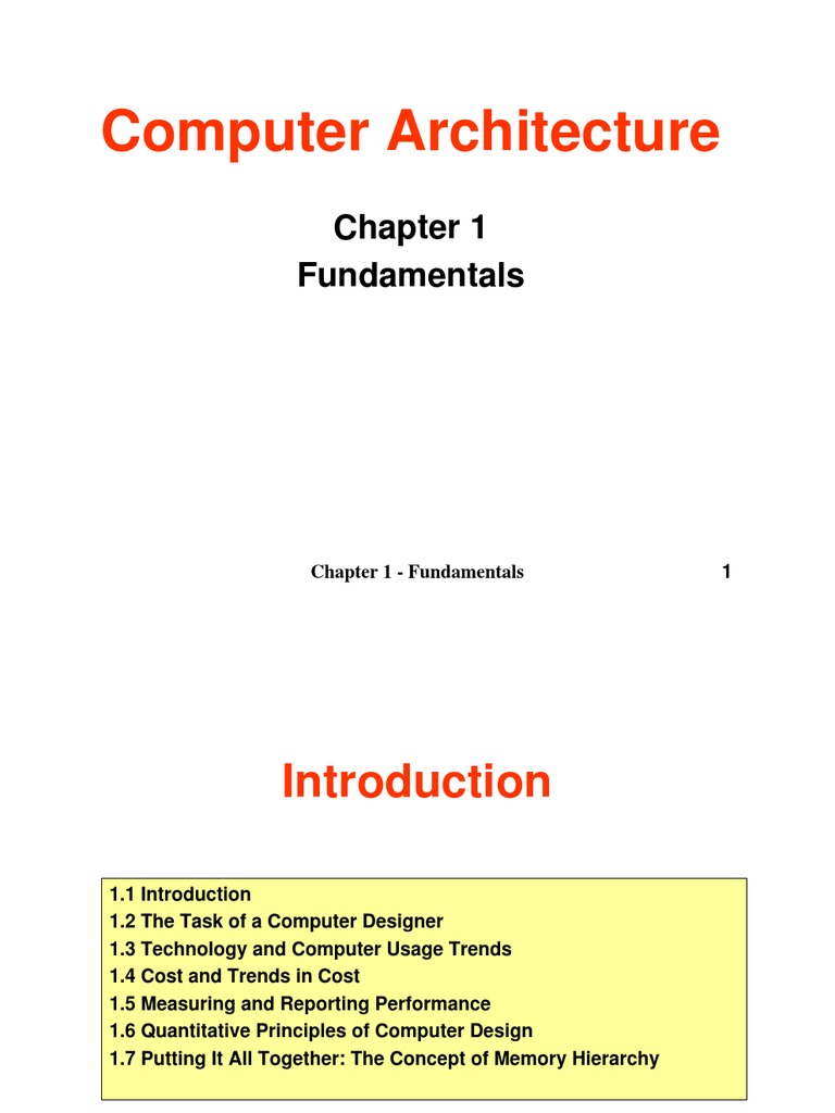 Computer Architecture Fundamentals | PDF Computer Architecture Fundamentals | PDF