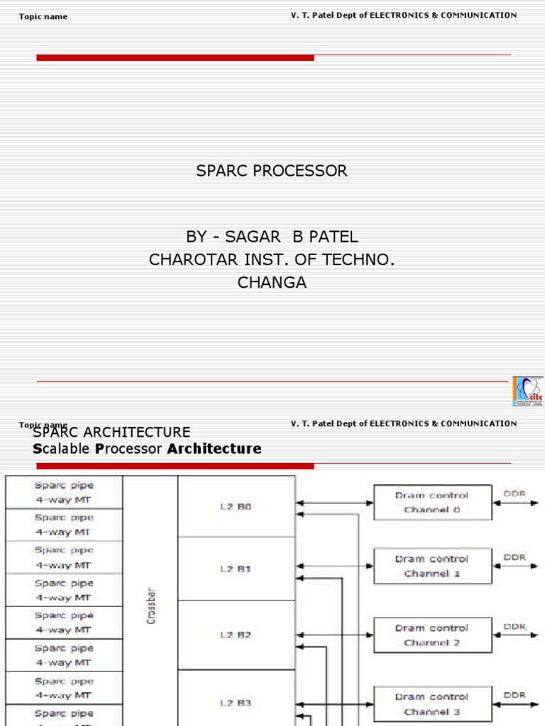 Sparc Processor: by - Sagar B Patel Charotar Inst. of Techno. Changa ...