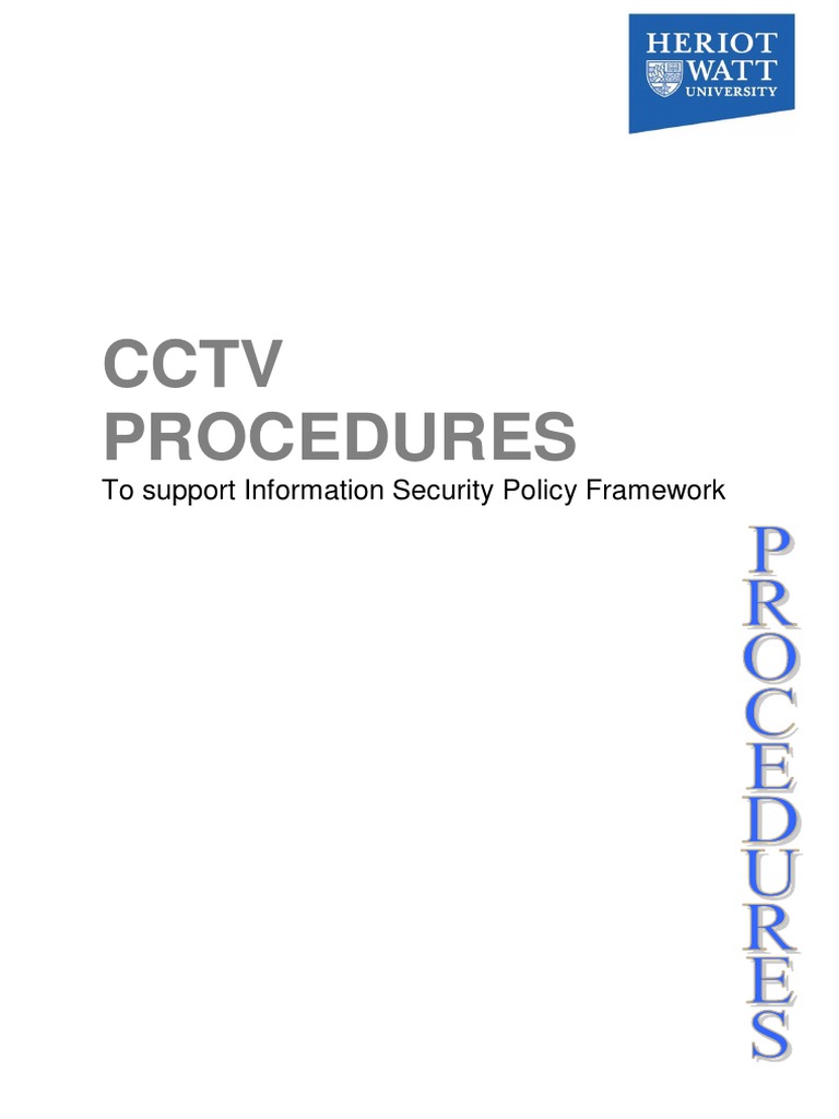 Heriot-Watt University CCTV Procedures: Comprehensive Guidelines for ...