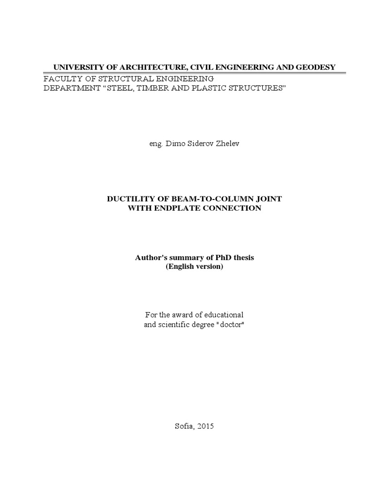 Rotational Capacity of End Plate Connection | PDF | Bending | Yield (Engineering)