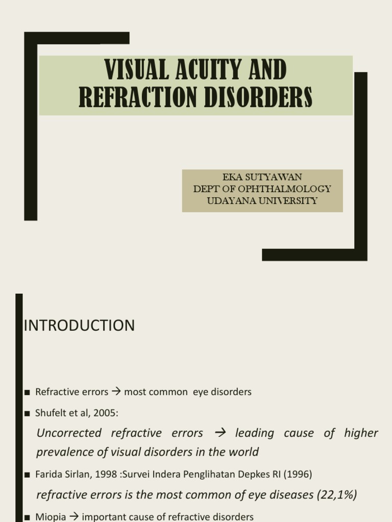 Visual Acuity and Refraction Disorders: Eka Sutyawan Dept of ...