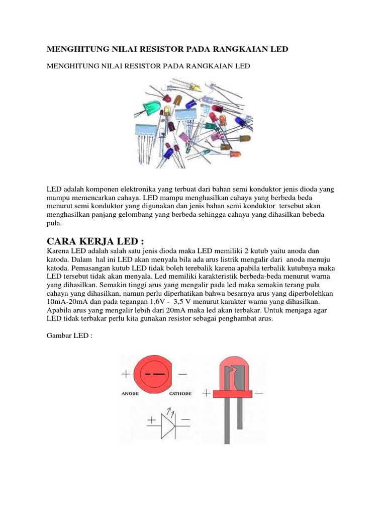 Menghitung Nilai Resistor Pada Rangkaian Led | PDF