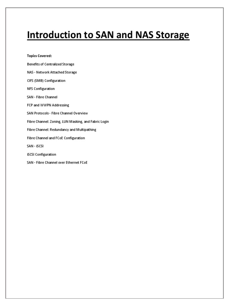 Introduction To SAN and NAS Storage | PDF | Network Architecture ...